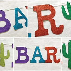 Glitter Nacho Bar Banner 5 Inch Letters Fiesta Birthday Banner Nacho ...