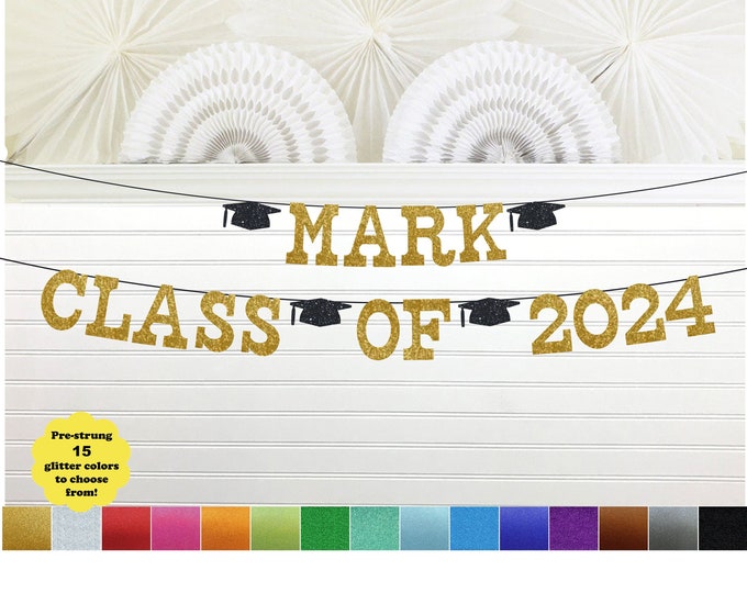 Graduation Name Banner 5 Inch Letters 2024 Grad Party Decorations ...