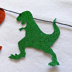 Custom T-rex Banner - Glitter 5 Inch Letters - Dino Theme Birthday ...