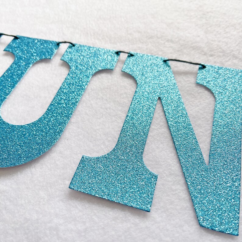 Fun to Be One Banner - Glitter 5 Inch Letters - Blue Boys 1st First ...