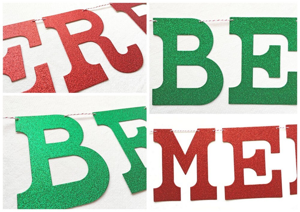 Glitter Be Merry Banner 5 Inch Letters Christmas Fireplace - Etsy