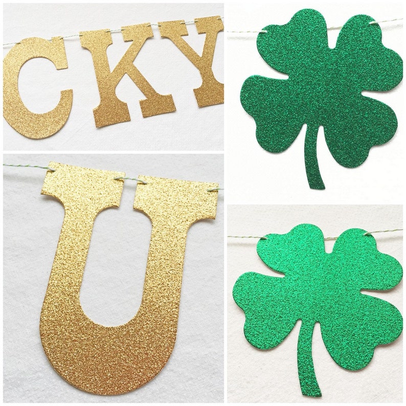 Glitter Lucky Banner 5 Inch Letters St Patricks Day Party - Etsy
