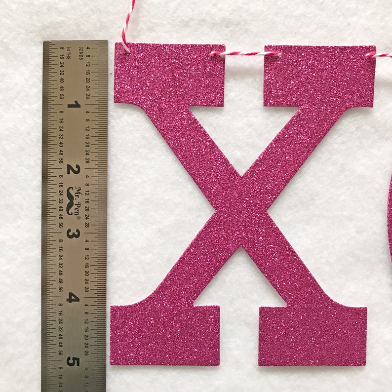 XOXOXO Valentine Banner - Glitter 5 Inch Letters - Valentine's Day ...
