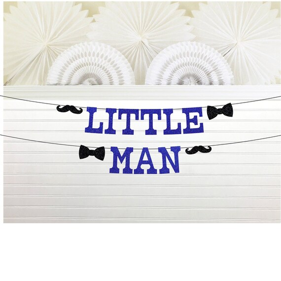 Little Man Banner - 5 Inch Letters - Mustache Theme Party Decoration ...