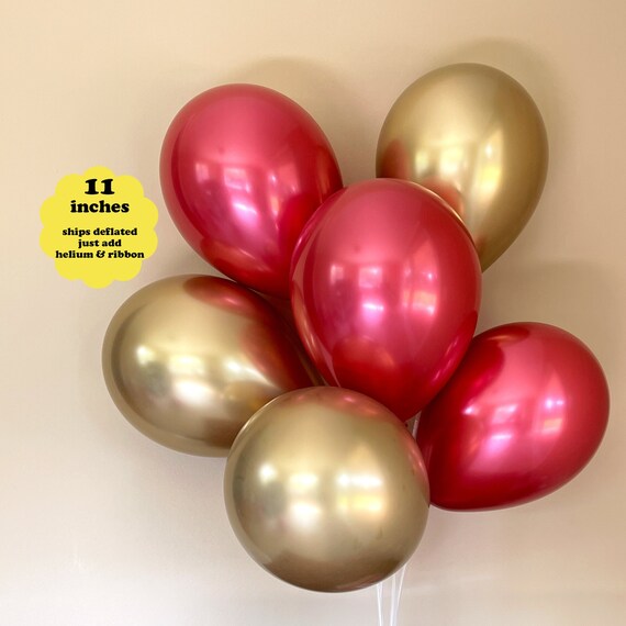 Balloo50 pcs Burgundy Balloons,Ruby Red Balloons,Confetti Balloons Gold ...