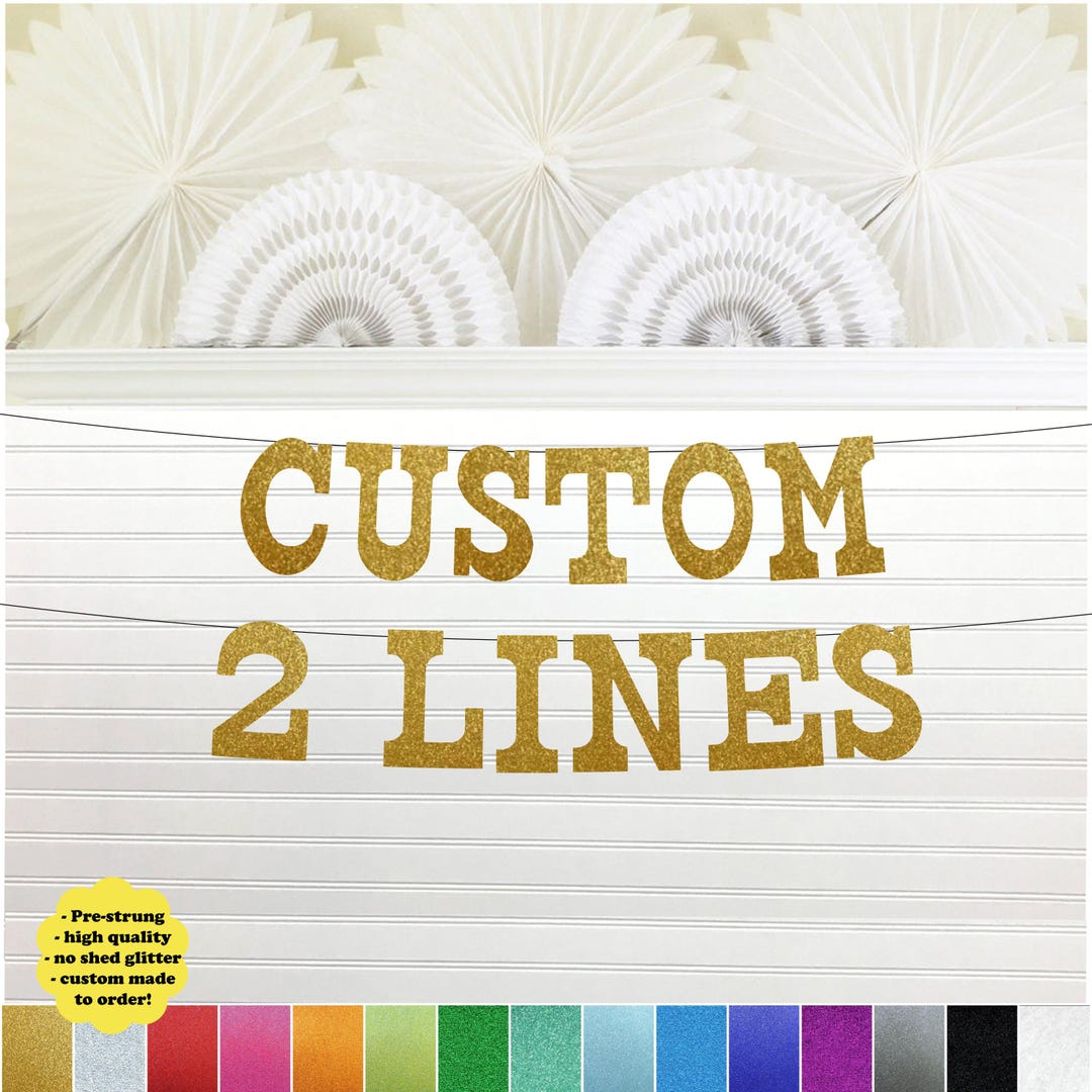 Custom Word Banner - Glitter 5 Inch Letters - Birthday Party ...