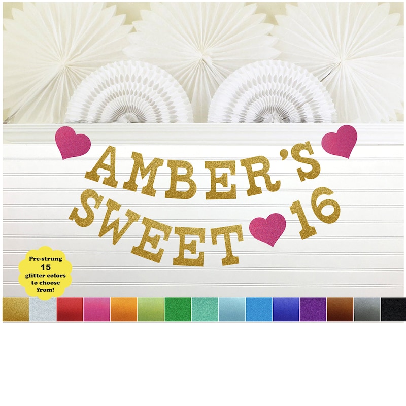 Sweet 16 Banner - Etsy