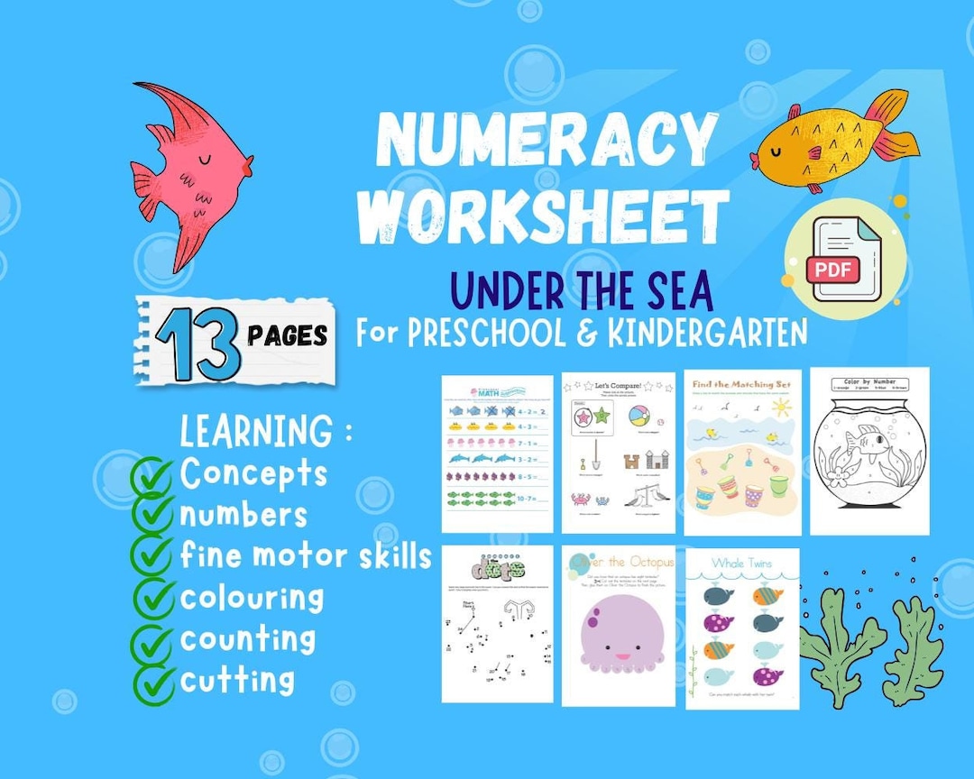 NUMERACY WORKSHEETS - Early MATH Learners - 13 Pages - Pdf Print - Etsy