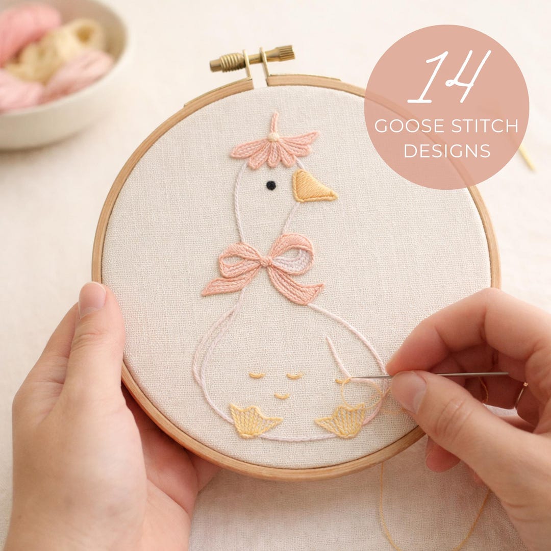 Goose Hand Embroidery Patterns, Geese Embroidery PDF Stick and Stitch ...