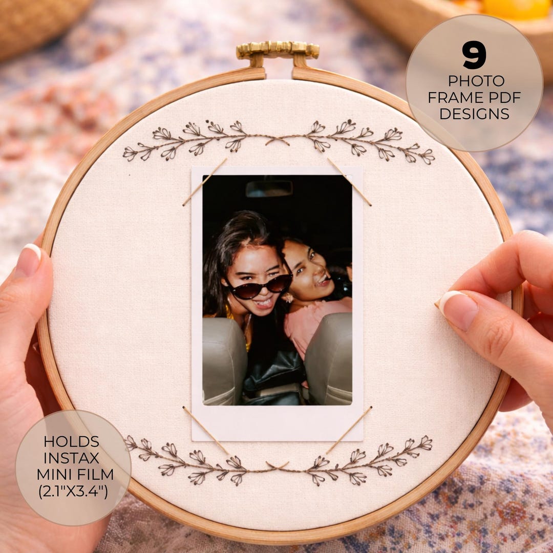 Photo Embroidery Instax Mini Frame Pattern PDF, Stick and Stitch ...
