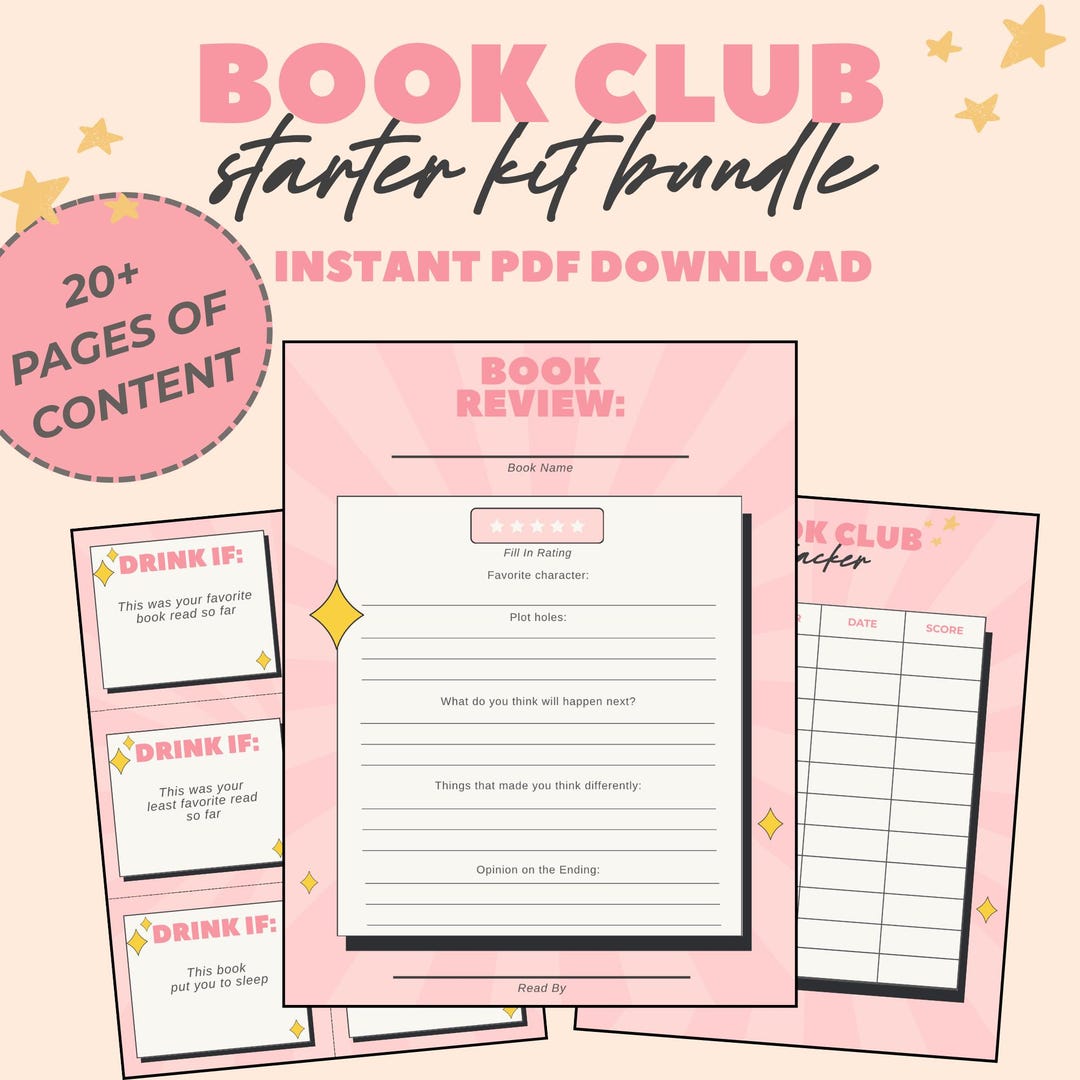Book Club Starter Kit PDF, Printable Book Club Planner, Book Club ...