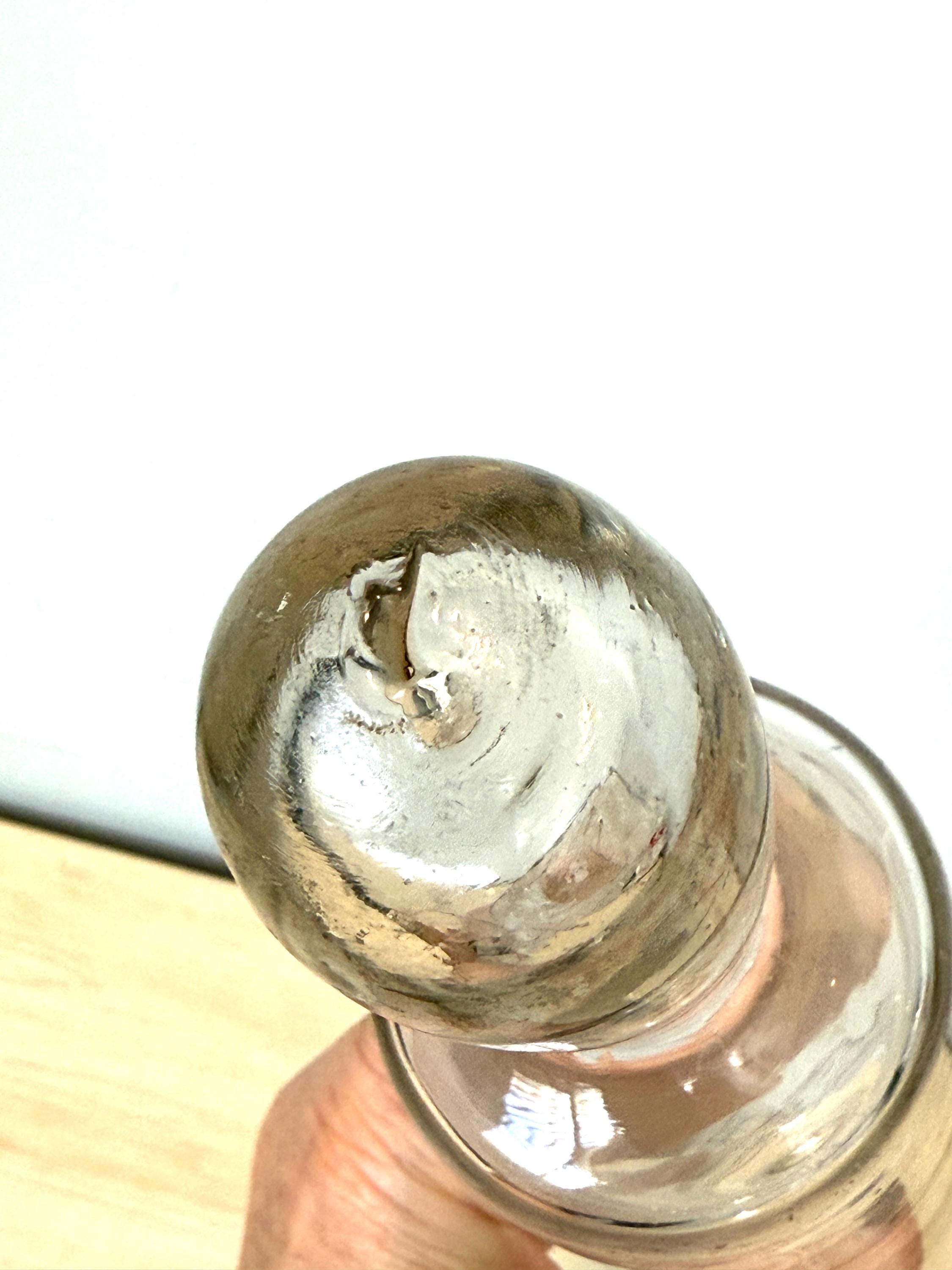 Vintage Hand Blown Glass Rolling Pin / Clear Glass / Antique Kitchen ...