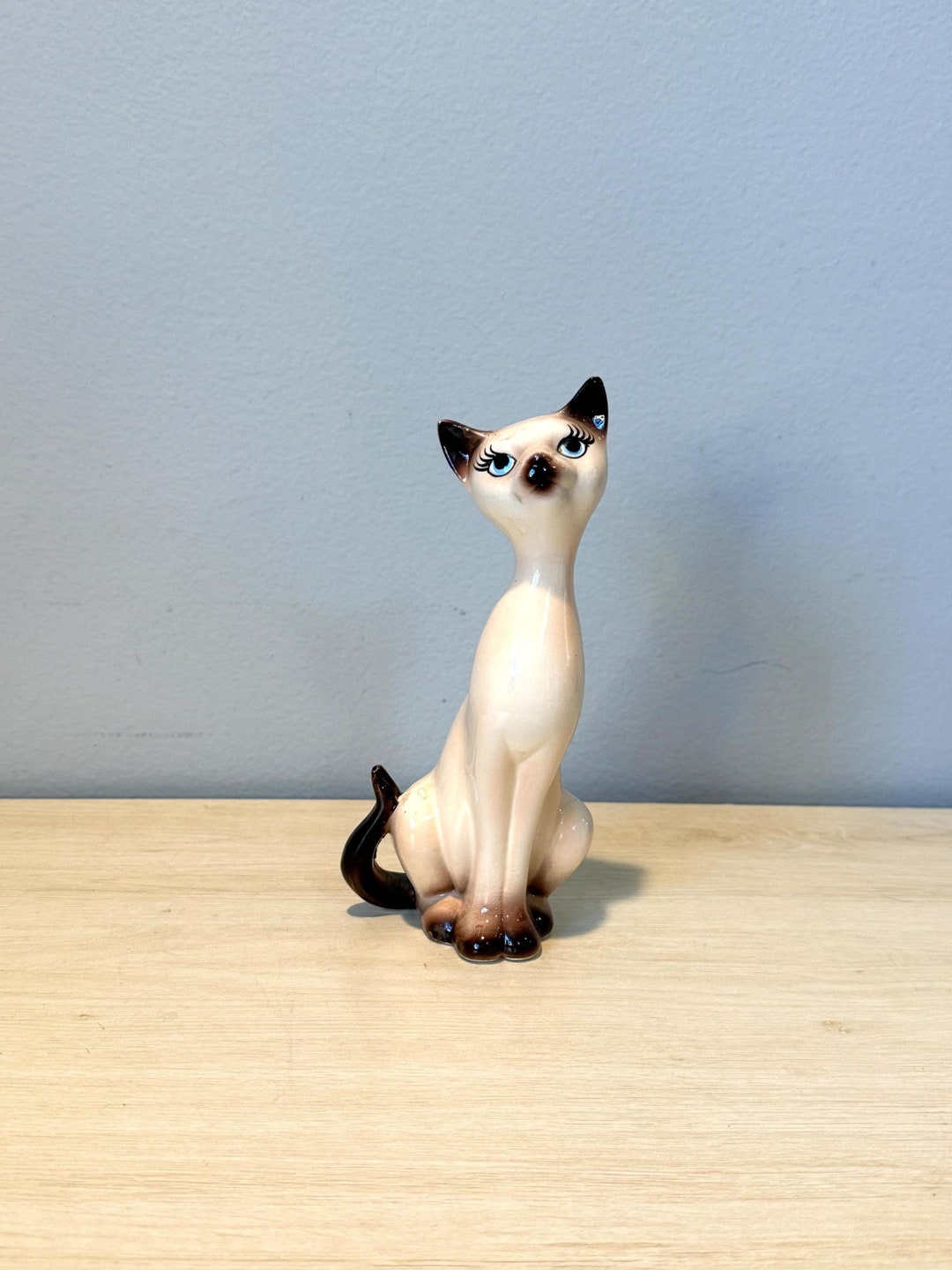 Vintage Siamese Cat/ 1950s Beckoning Cat / Long Neck Cat Figurine ...
