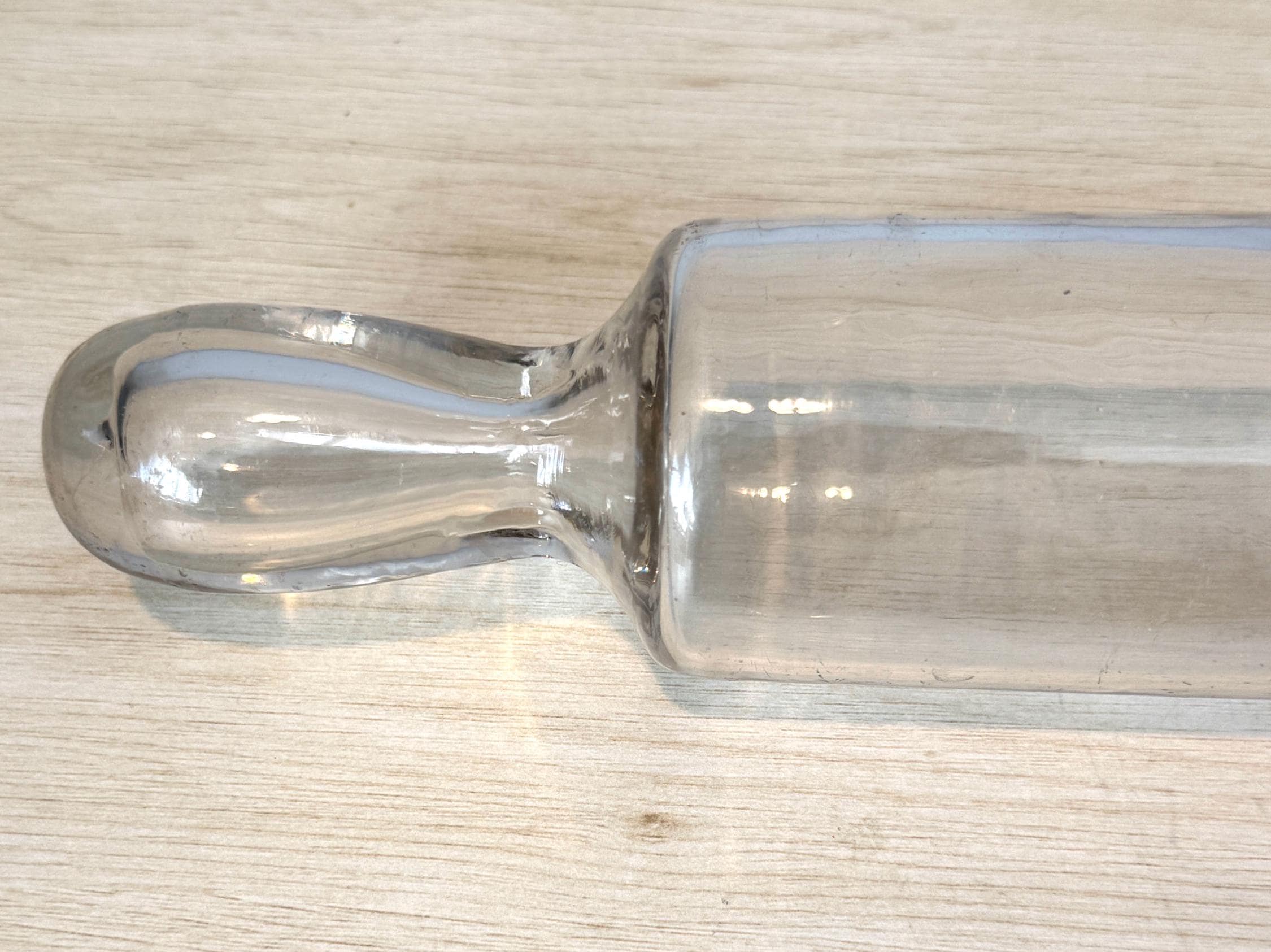 Vintage Hand Blown Glass Rolling Pin / Clear Glass / Antique Kitchen ...