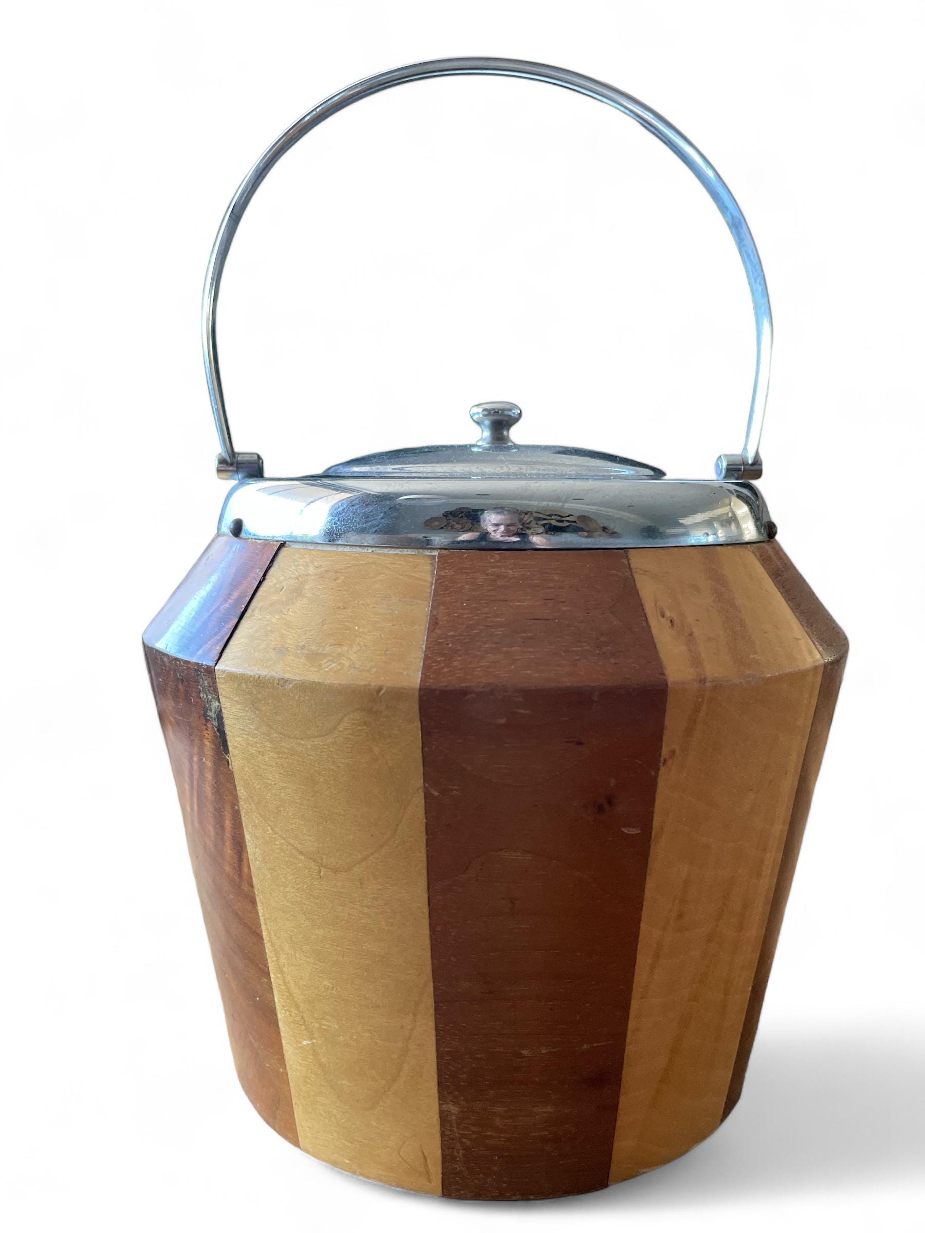 Vintage Oak Wood Block and Ceramic Biscuit/cookie Barrel - Etsy