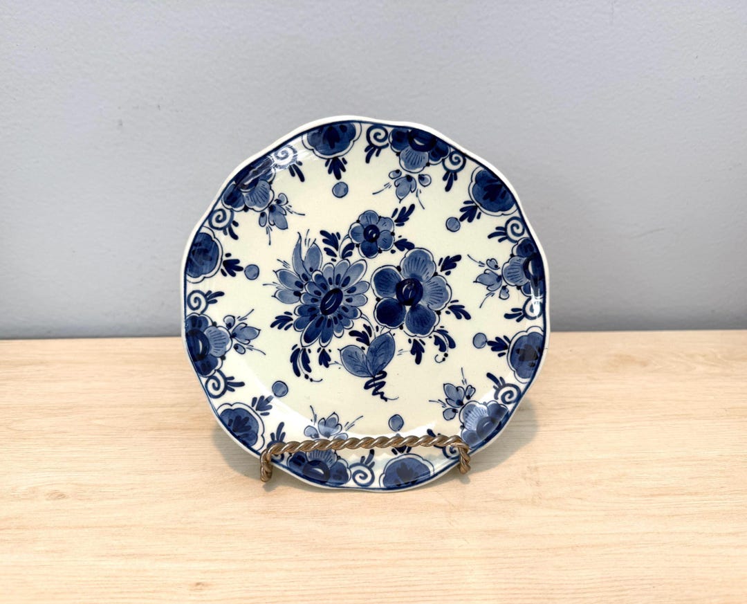 Vintage Authentic Royal Delft Hand-painted Scalloped Edge Decorative ...