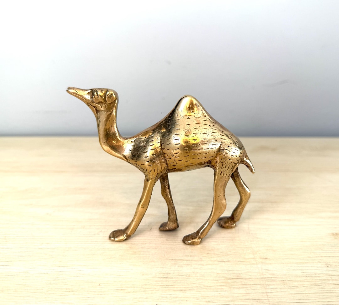 Vintage Solid Brass Camel Figurine / Brass Animals / 1970s Decor ...