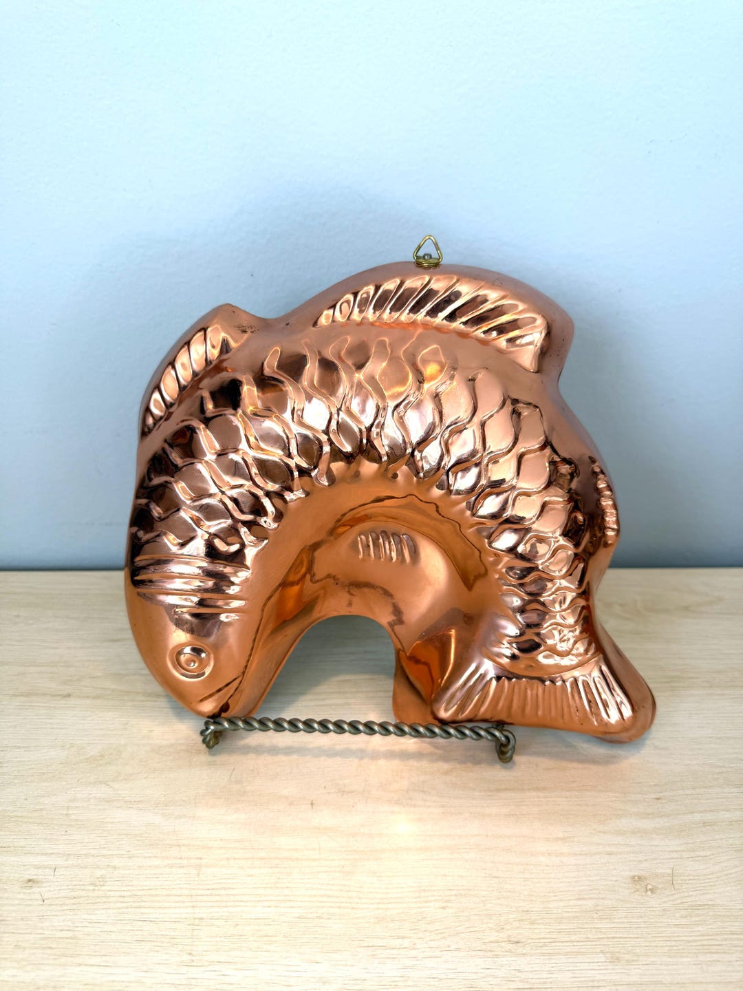 Vintage Copper Fish Mold / Fish Shaped Cake or Jello Mold/ 9x 9 ...