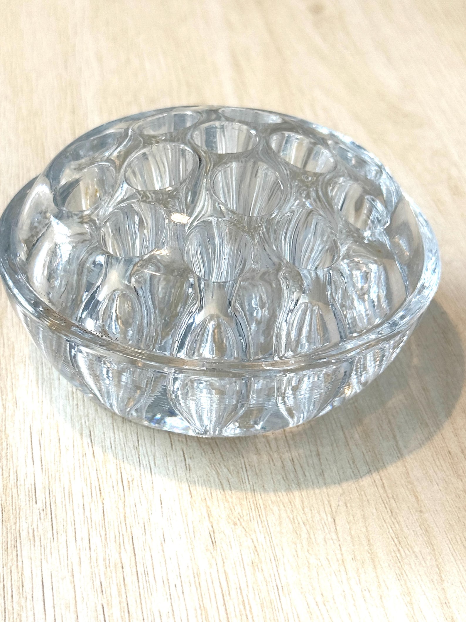Vintage Glass Flower Frog / Flower Holder / 16 Hole/ Floral Design - Etsy