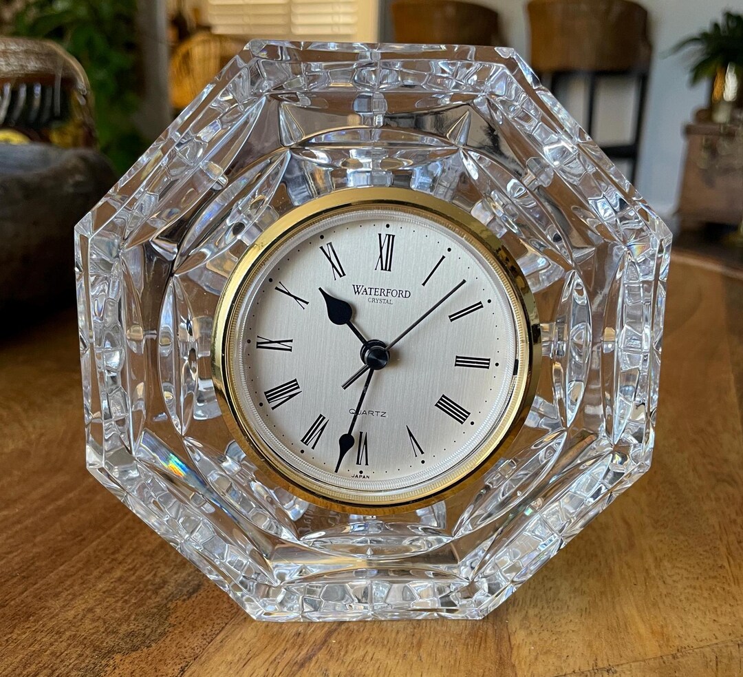 Waterford Crystal Gold Faced Desk Table Shelf Clock Octagon - Etsy