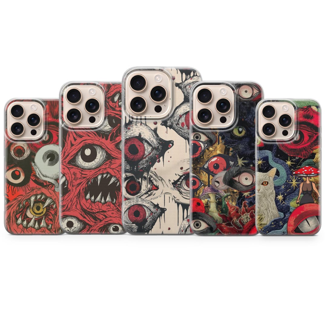 Gore Eyeball Phone Case Creepy Eyes Cover for iPhone 17 Pro Max, 16e ...