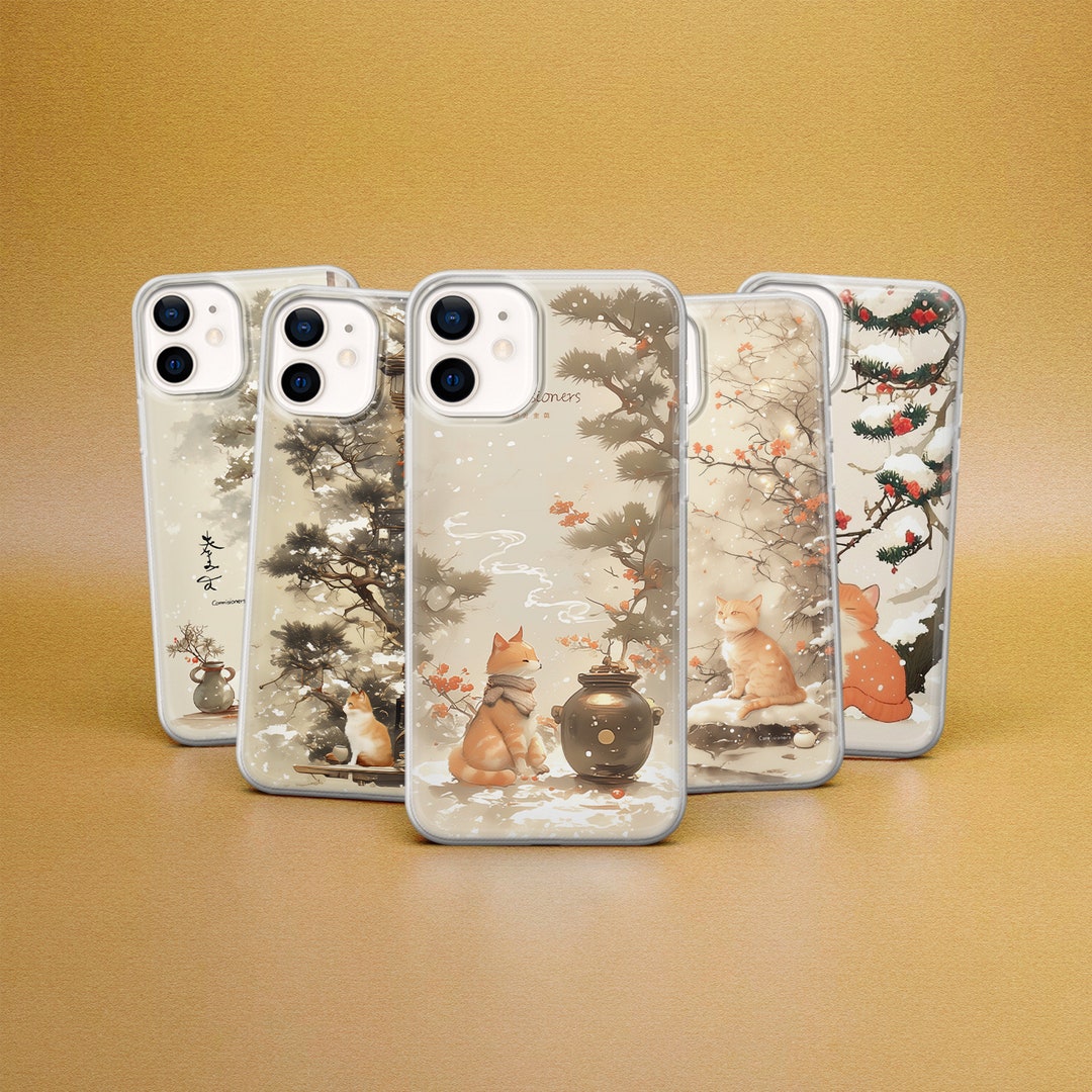Japanese Orange Cat Phone Case Furry Cover for iPhone 17 Pro, 16e ...