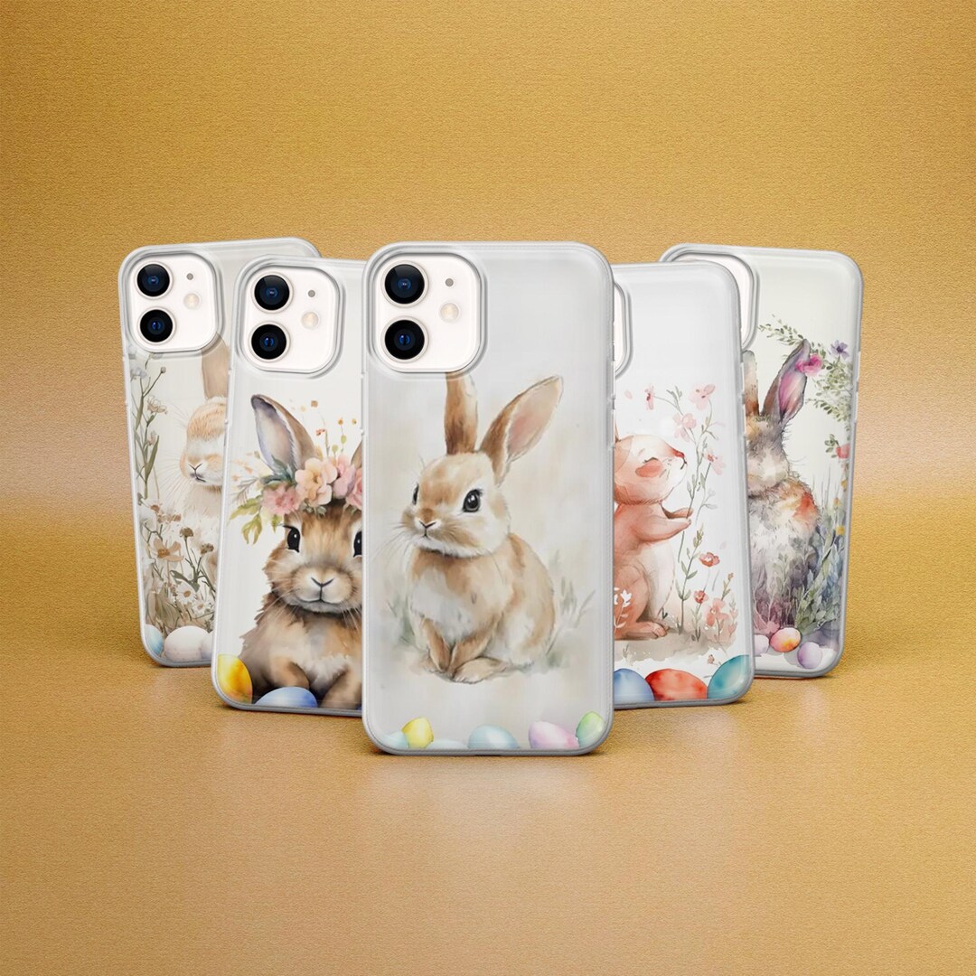Watercolor Bunny Phone Case Nature Aesthetics Cute Cover Fit for iPhone ...