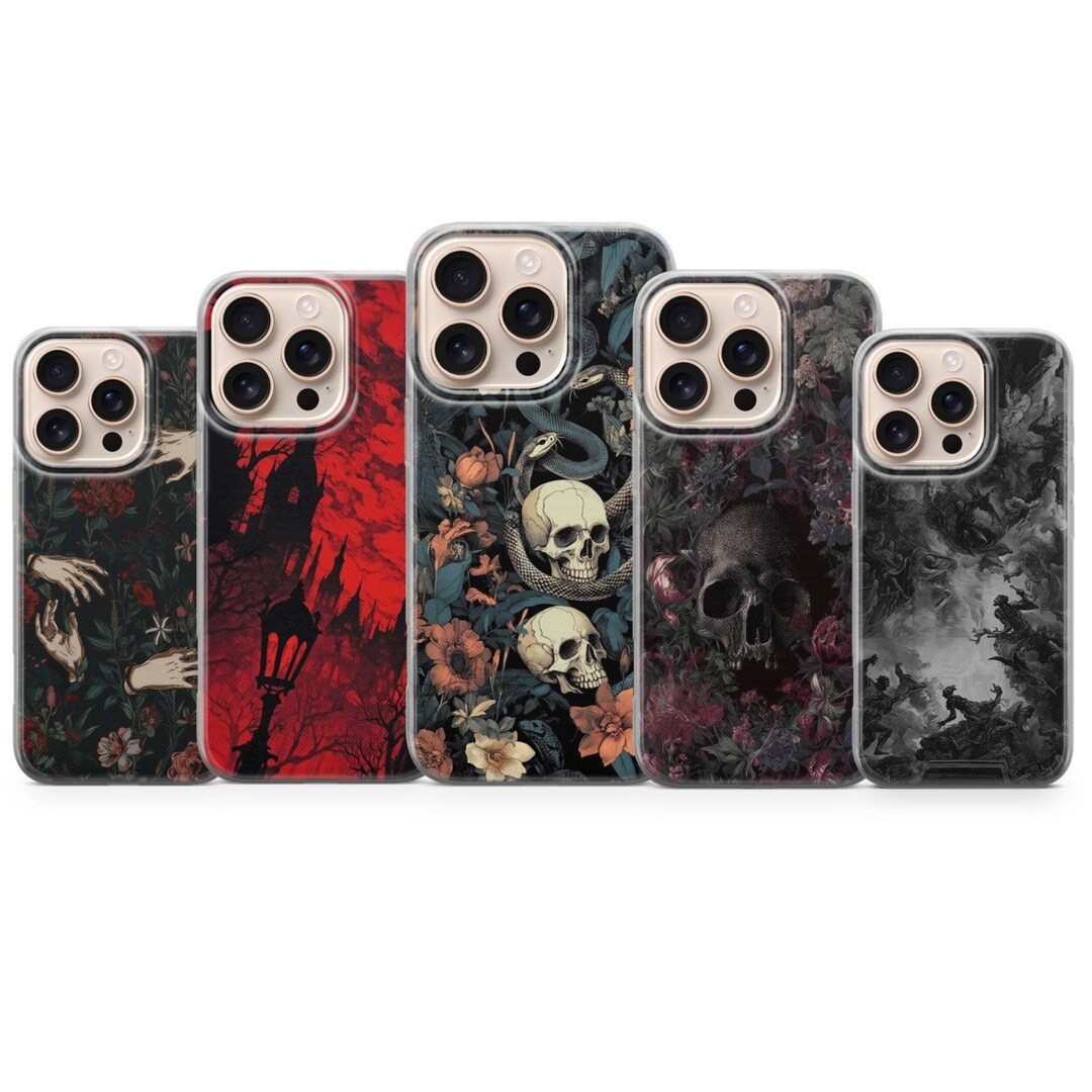 Goth Aesthetic Phone Case, Gothic Skull Cover for iPhone 17 Pro Max ...