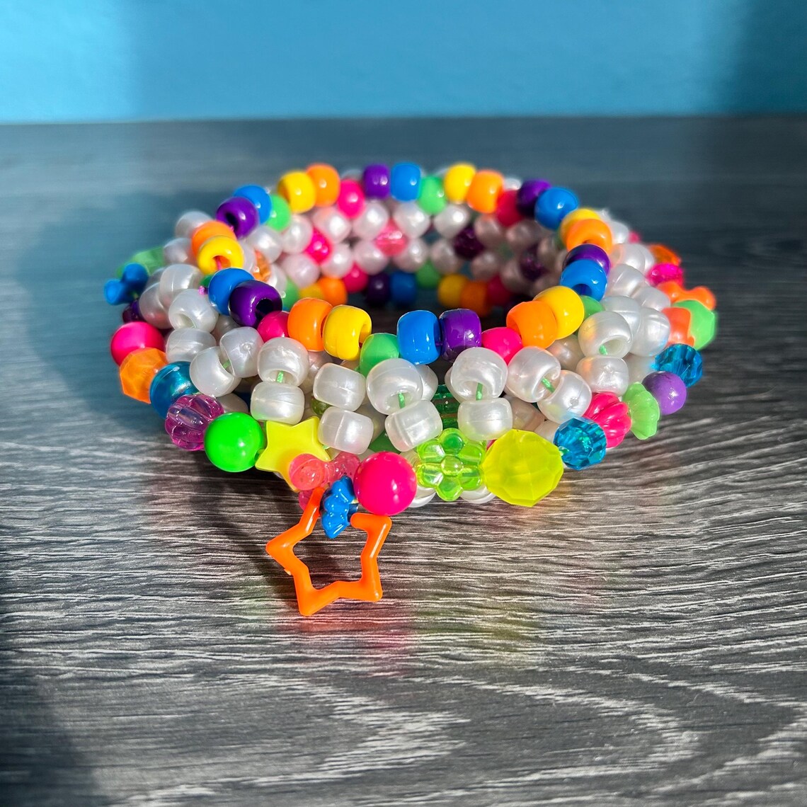 Loosely Frutiger Metro Inspired White + Rainbow Ufo Cuff - Etsy