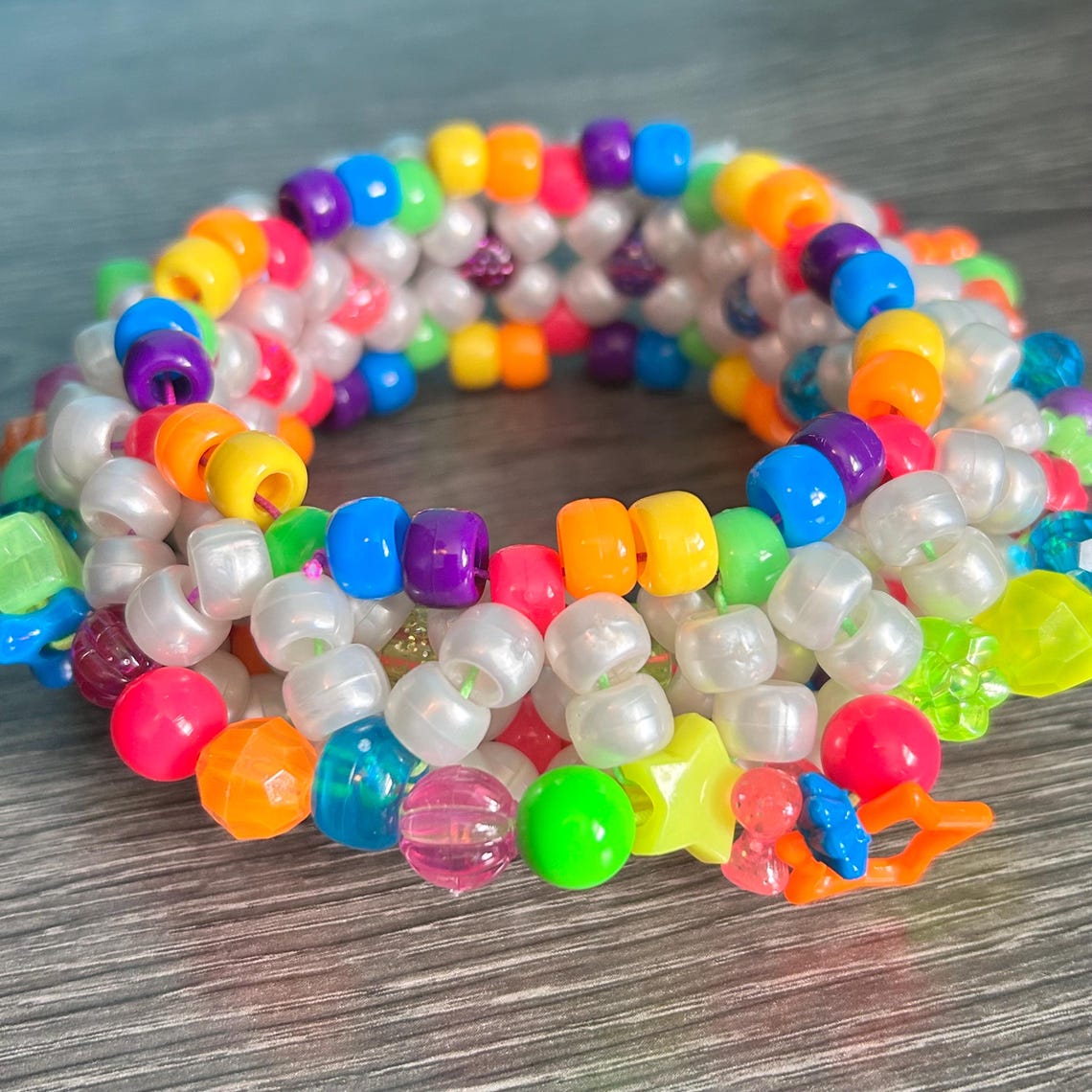 Loosely Frutiger Metro Inspired White + Rainbow Ufo Cuff - Etsy