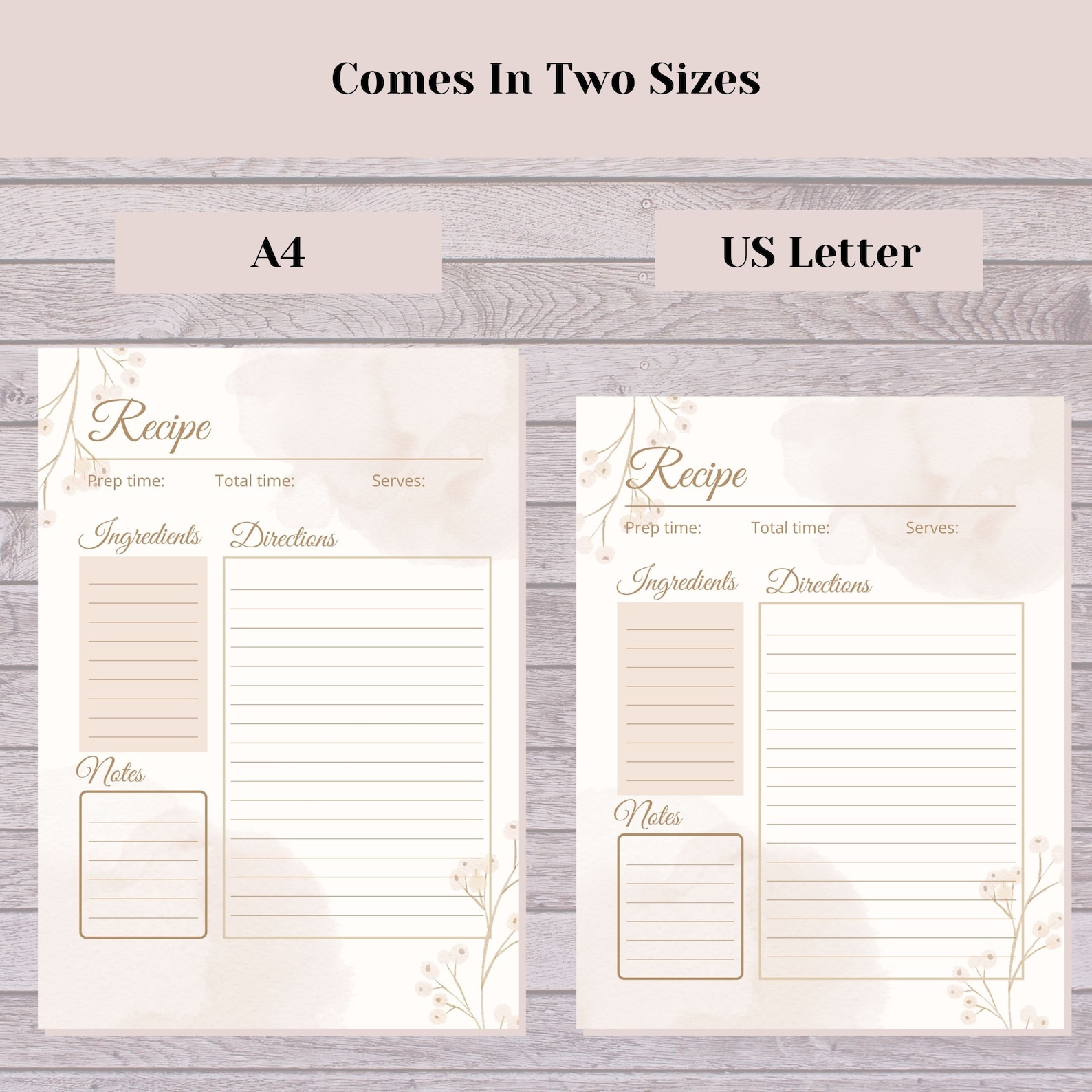 Recipe Sheet Bundle Printable Recipe Planner Pages Digital Download ...