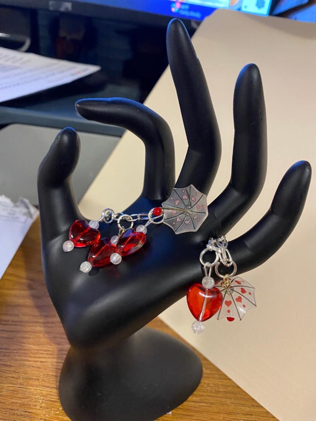 Eight Inch Silver Tone "loving the Rain" Charm Bracelet - Umbrellas and ...