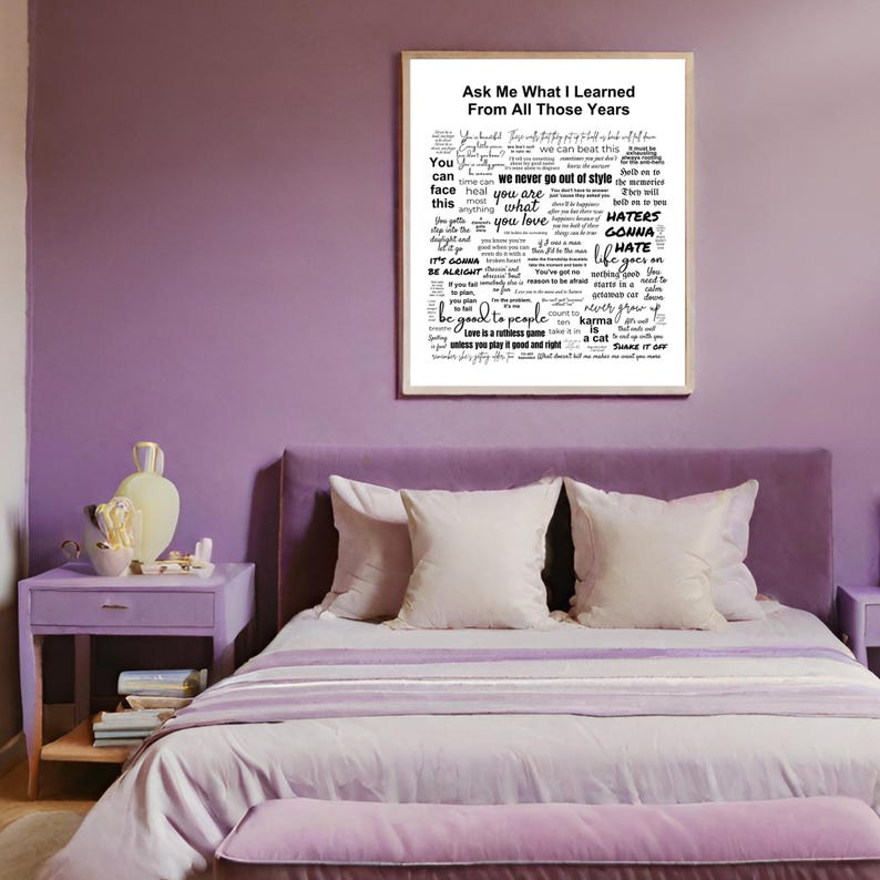 Life Lessons From Taylor Swift Printable Art Digital Download Taylor ...