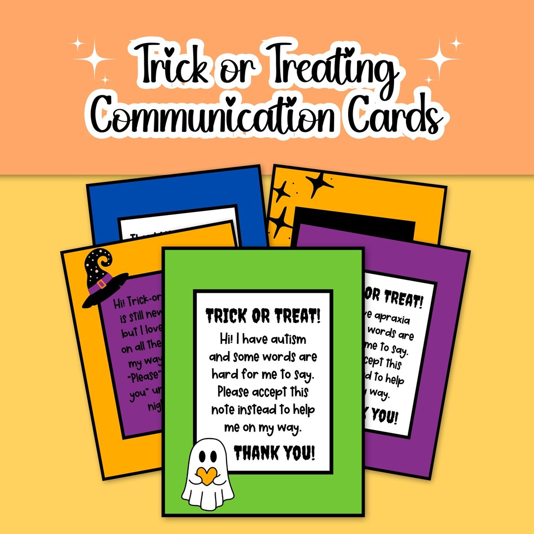 Halloween Communication Cards: Nonverbal Trick or Treat Support ...