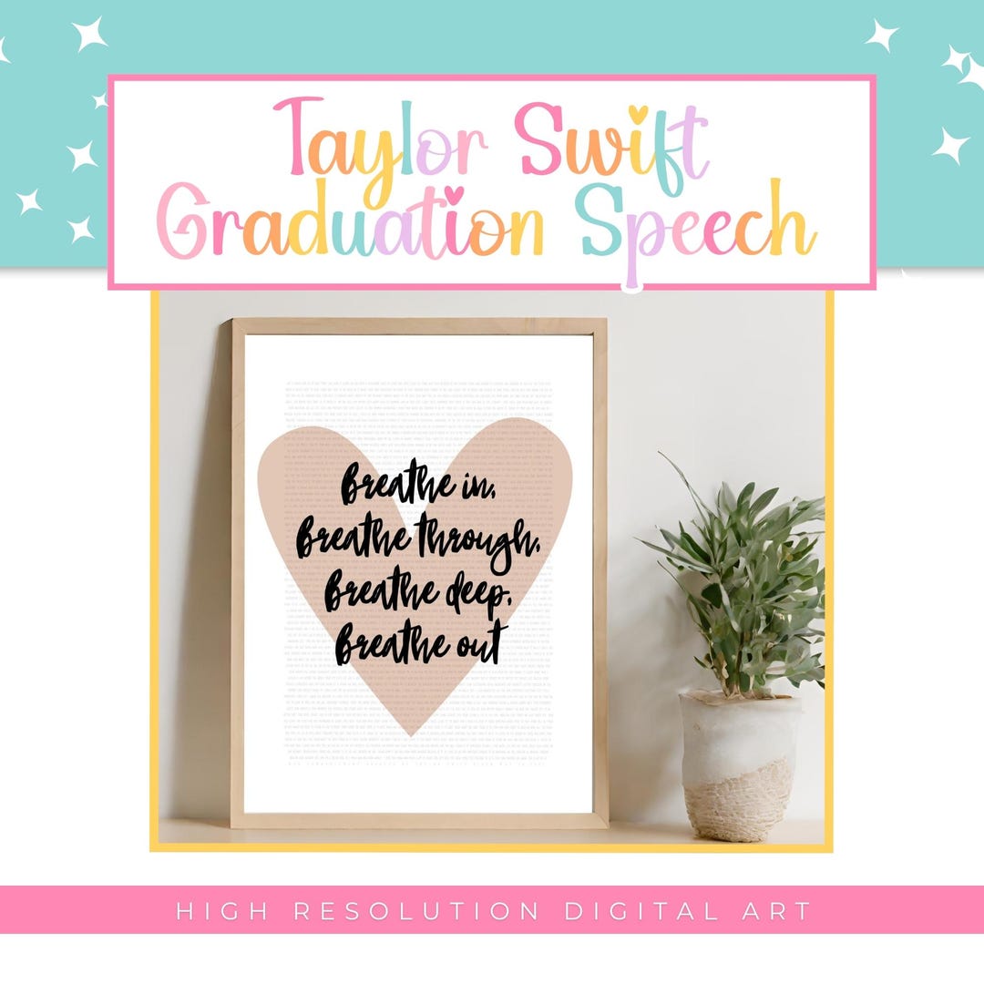 Taylor Swift NYU Graduation Speech Printable Art Digital Download ...