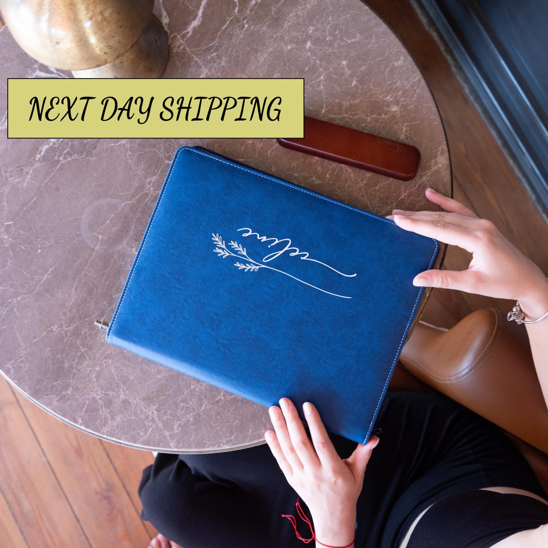 Personalized Leather Portfolio, Refillable Custom Leather Portfolio ...