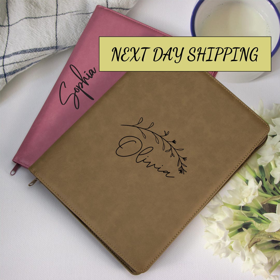 Personalized Vegan Leather Padfolio: Custom Engraved Notepad Portfolio ...