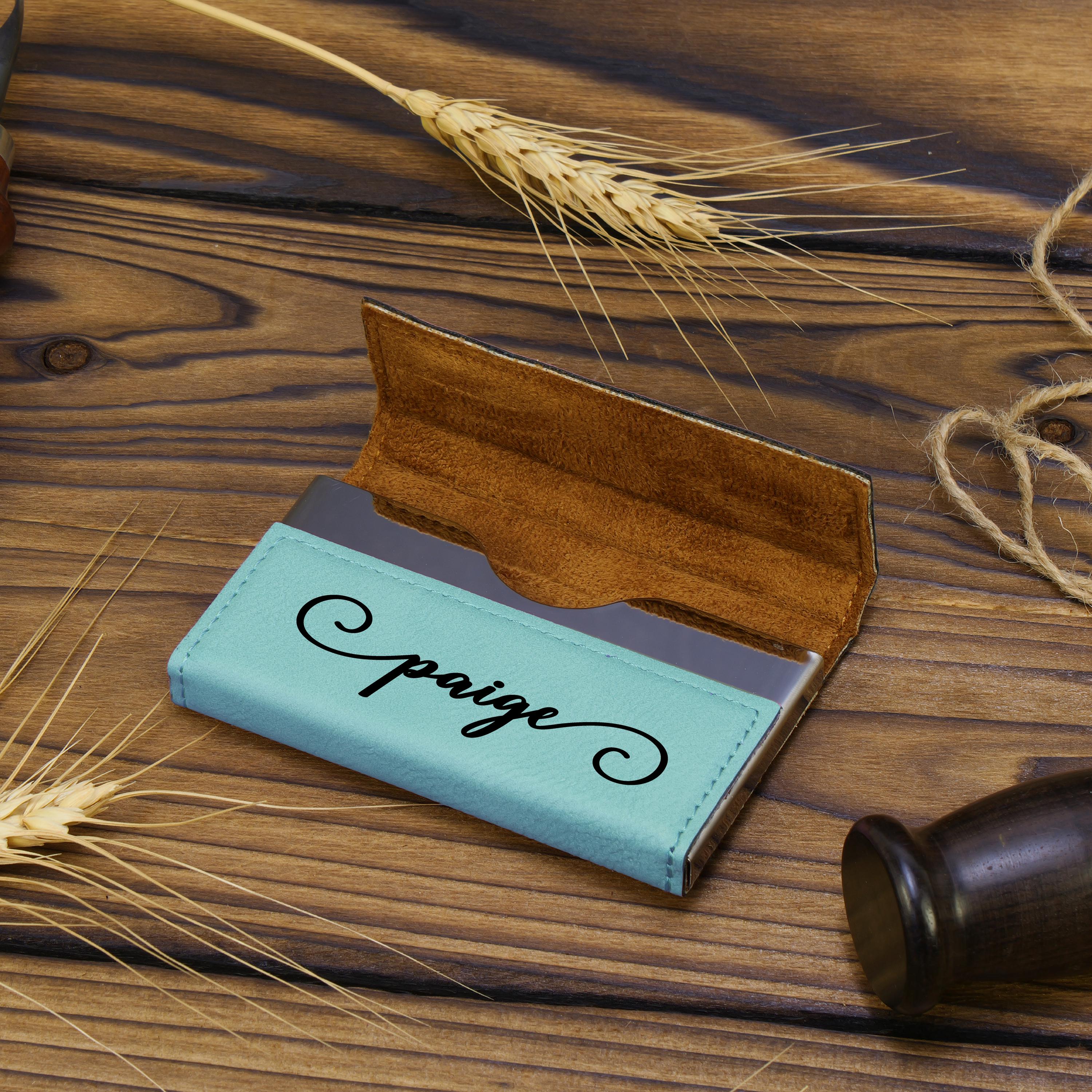 Minimalist Business Gift, Small Gift, Card Holder, Personalized Leather ...