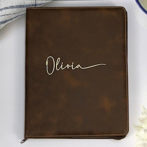 Personalized Monogram Portfolio, Elegant Monogram Engraved Padfolio ...