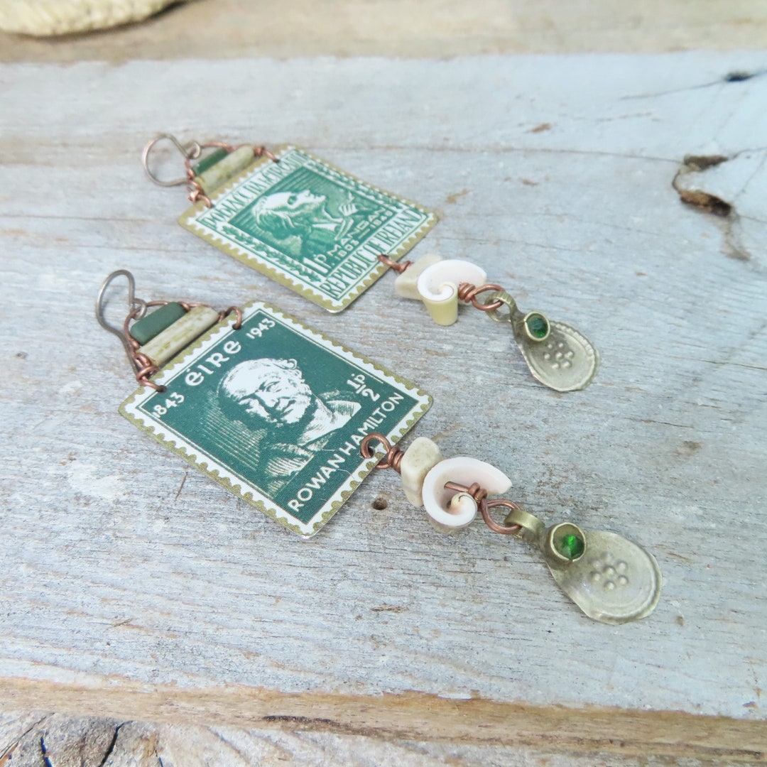 Irish Stamp Earrings, Whiskey Tin Earrings With Sterling Silver Ear ...