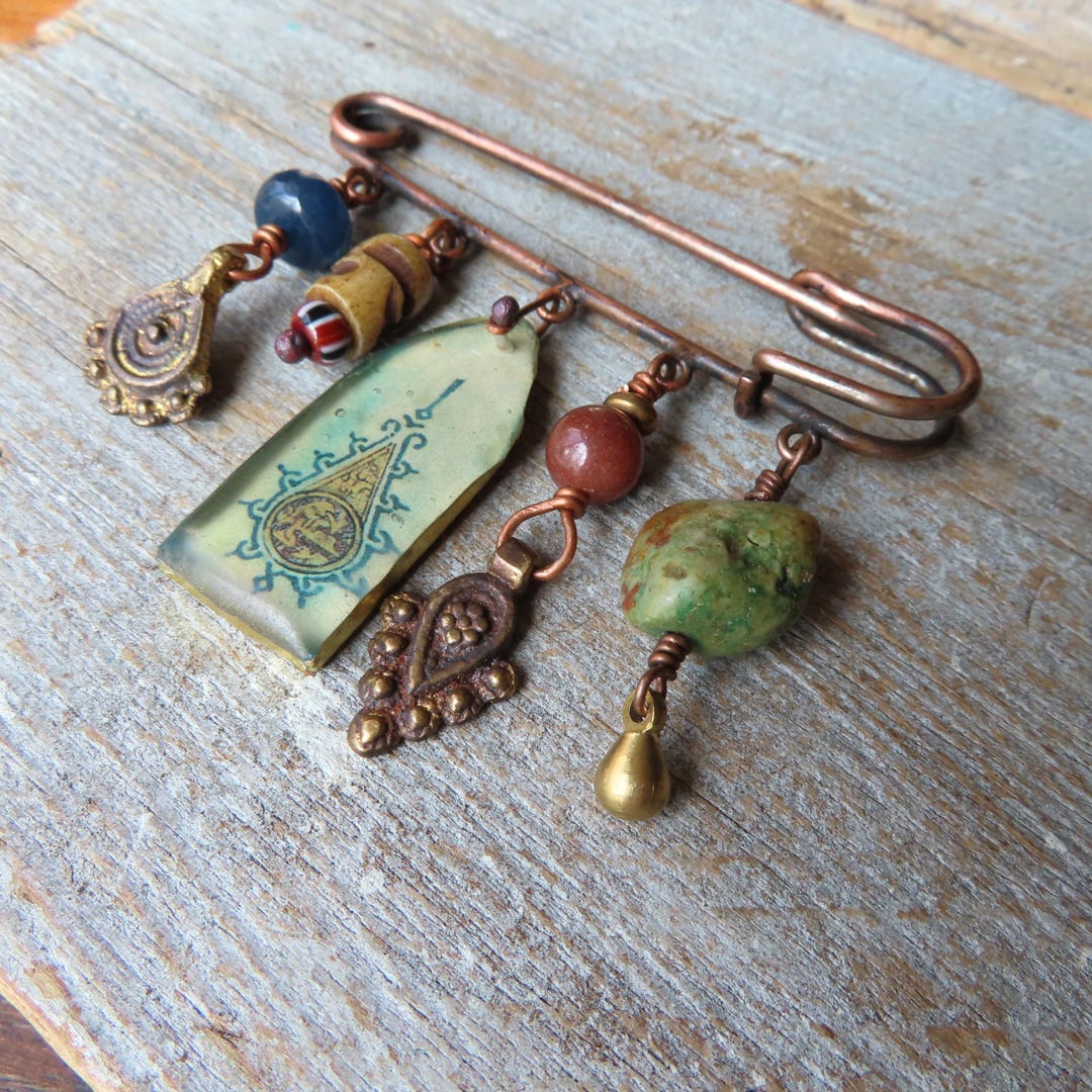 Large Charmed Safety Pin for Securing Sweaters, Scarves, and Shawls - Etsy
