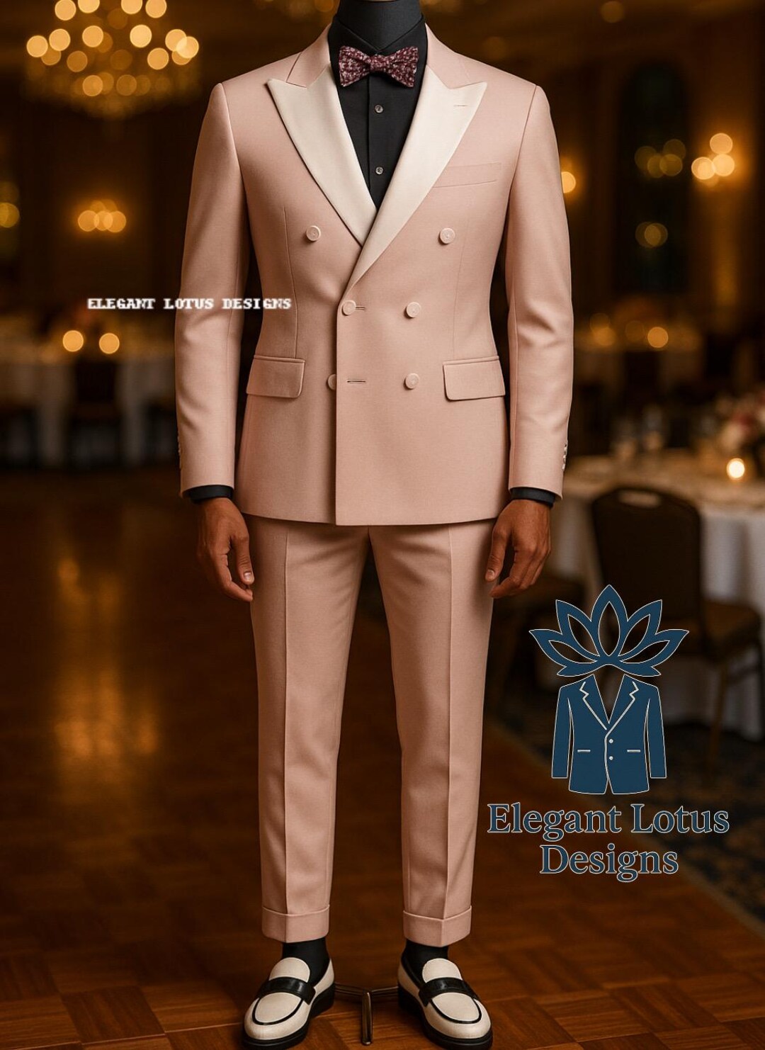 Pastel Pink Double-breasted Suit: Terry Rayon With Satin Lapel - Etsy