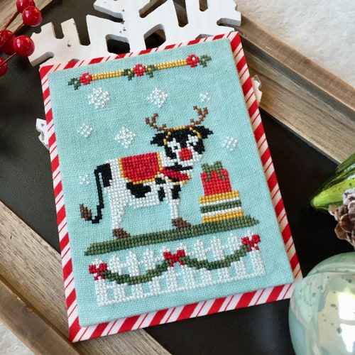 Santa and Xmas Cow Instant Download PDF Cross Stitch Pattern - Etsy