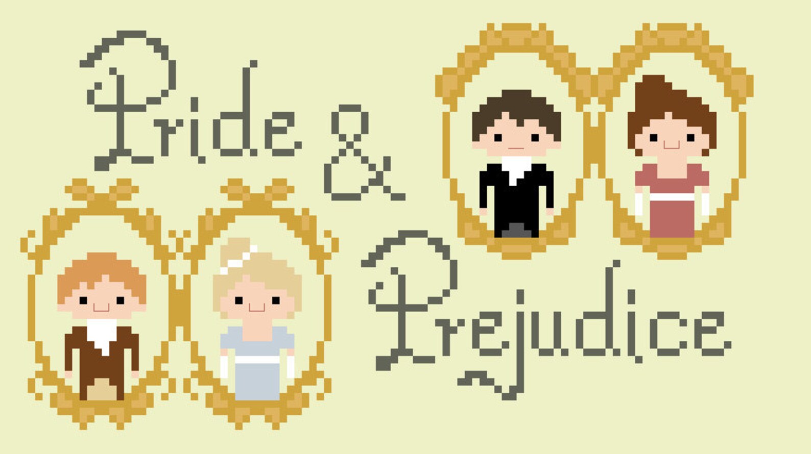Pride and Prejudice Cross Stitch Pattern Jane Austen Inspired - Etsy