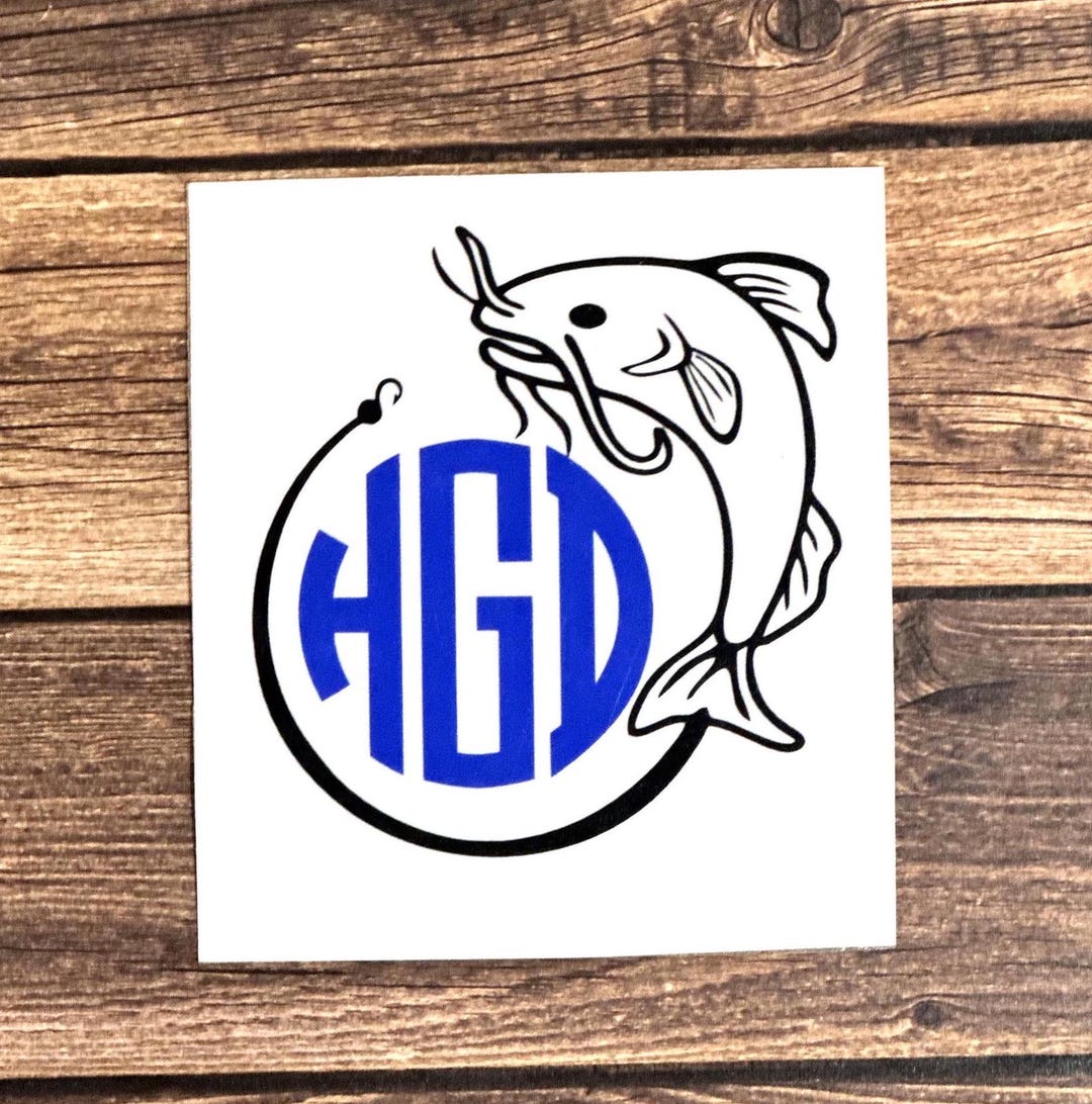 Catfish Monogram Decal | Monogram Sticker | Fishing Decal | Fishing ...