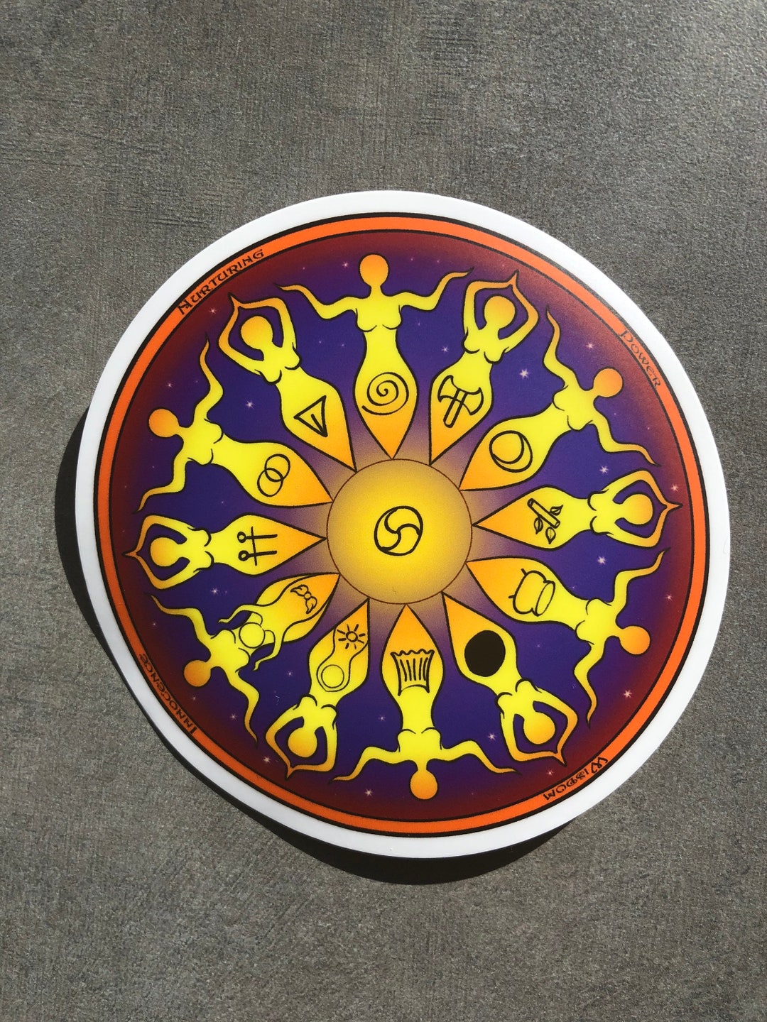 Larger Size (4x4): Women’s Wheel of Life Mandala Goddess Sticker - Etsy