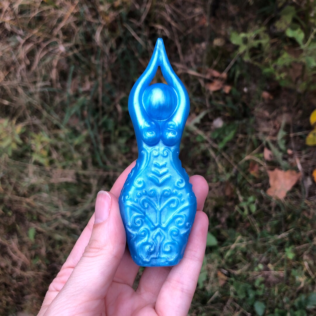 DIVINE IMPERFECTION Experimental Color Devi Goddess Statue Chakra Blue ...