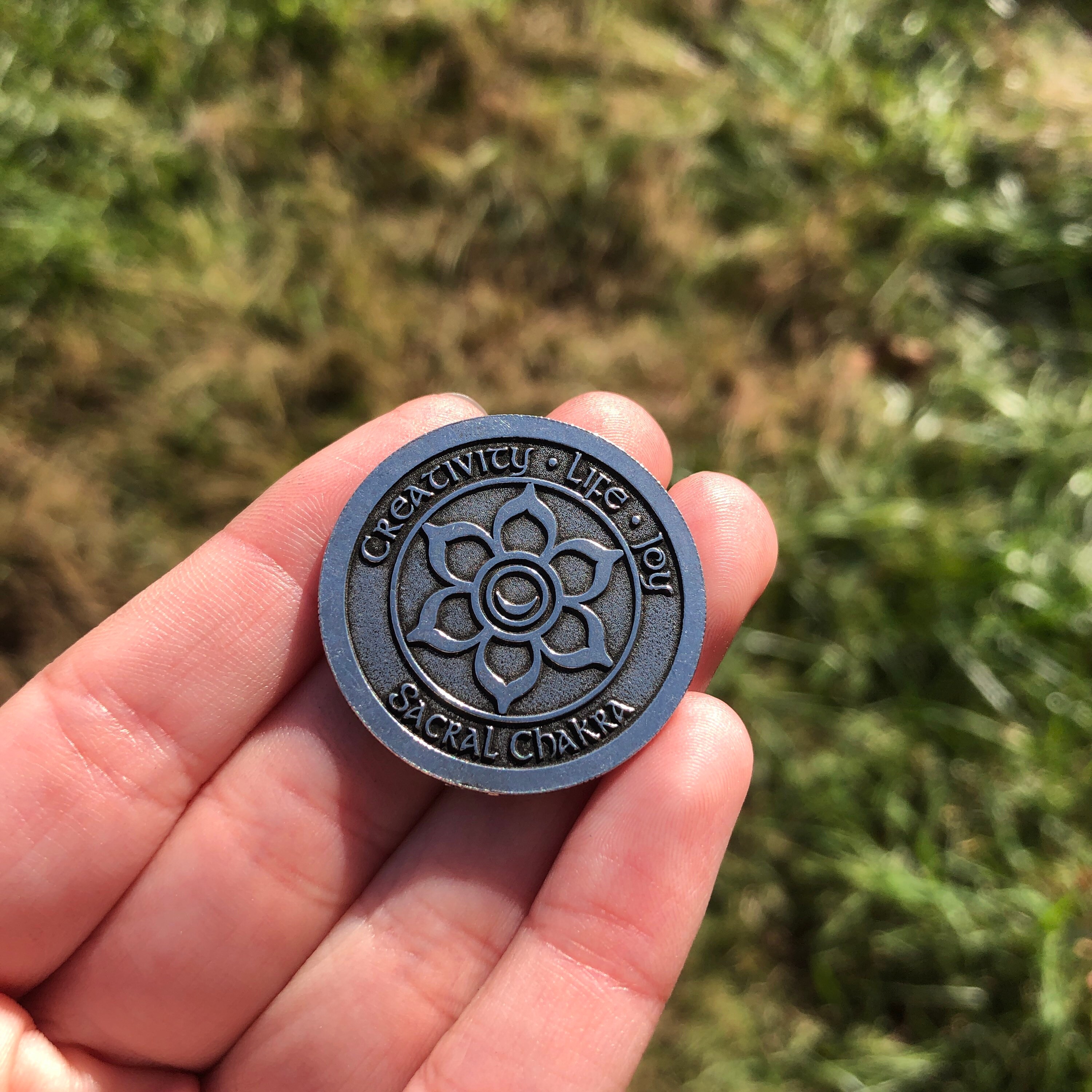 Chakra Blessing Coins pewter Chakra Priestess Wiccan - Etsy
