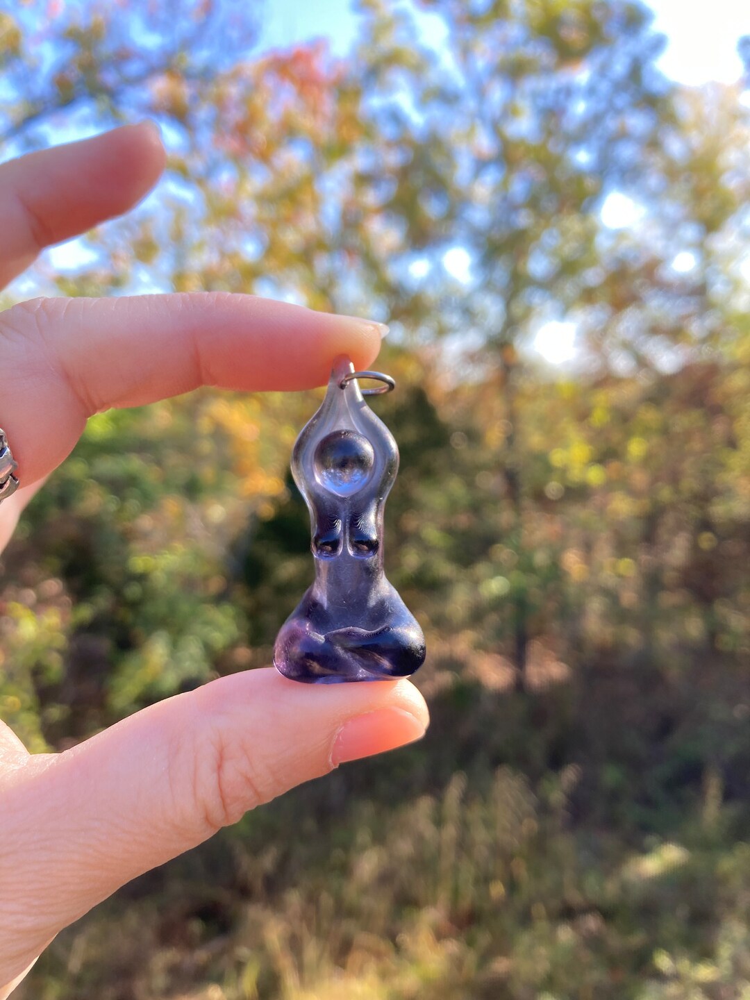 NEW Style Mini Meditation Goddess, Semi-transparent Dark Gray/black ...
