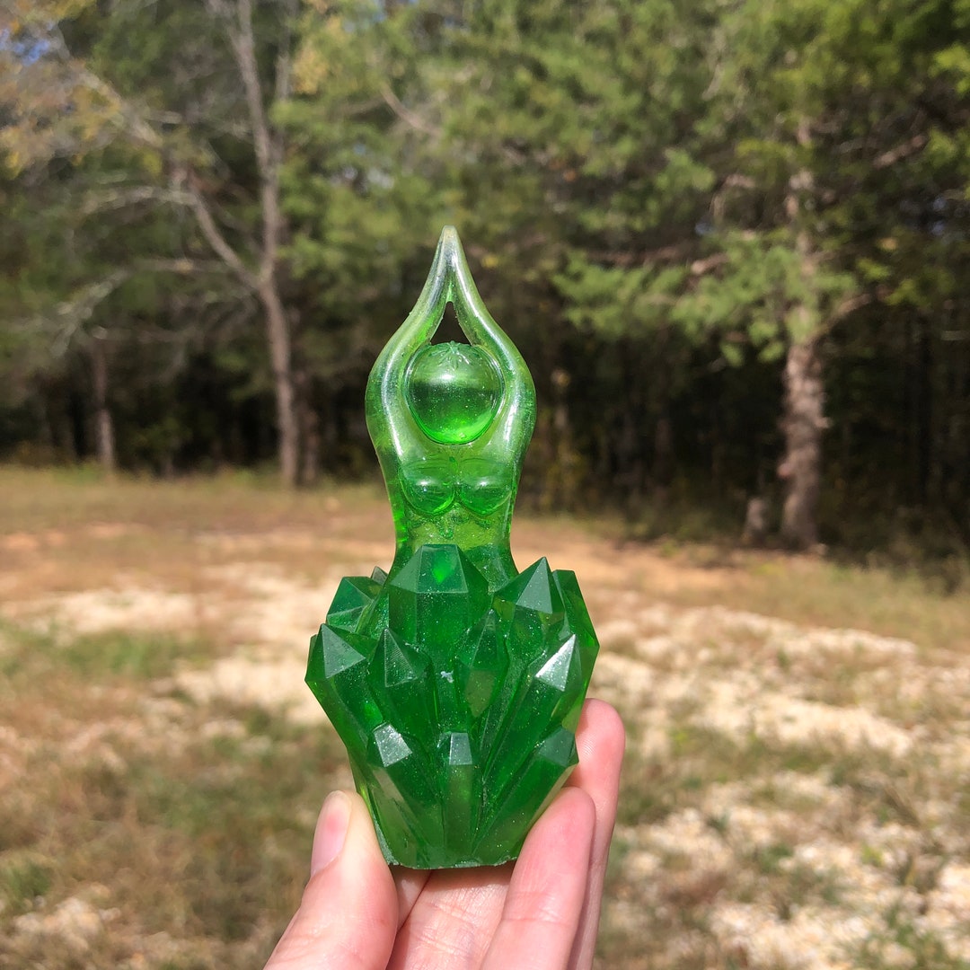 Discover Creatrix Goddess Statue Semi-transparent Green - Etsy